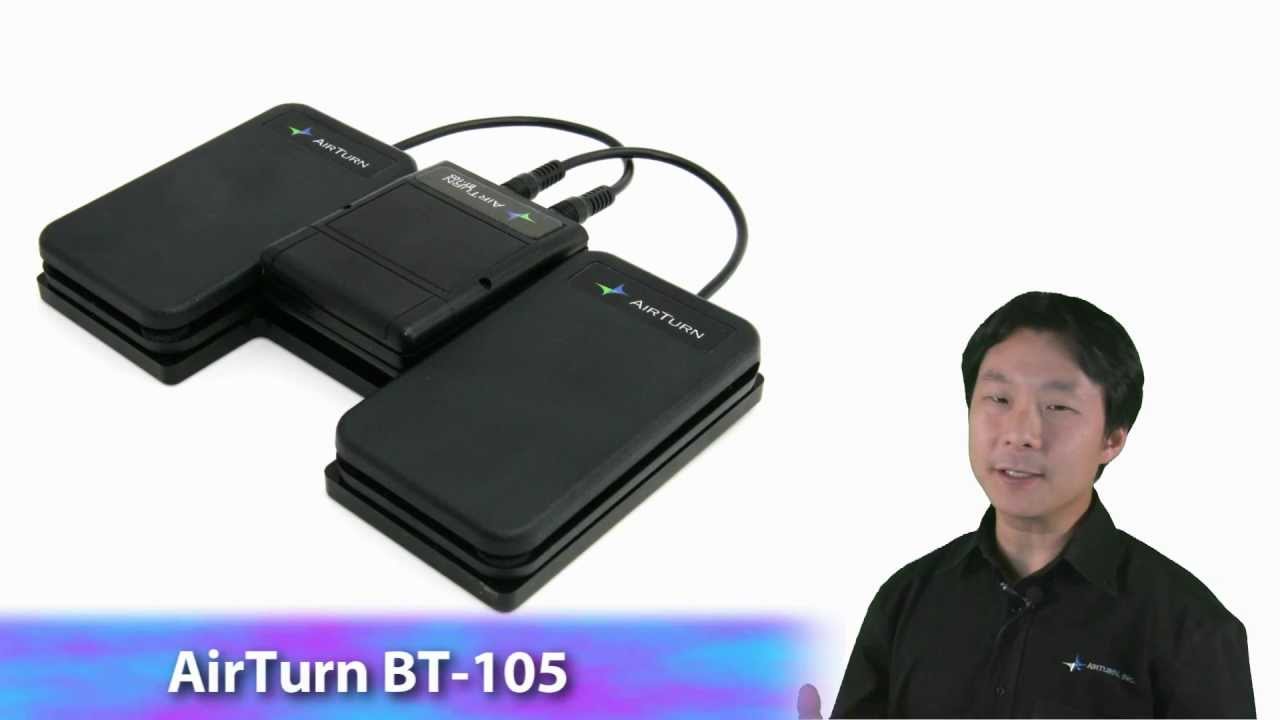 AirTurn BT-105 hands free page turner with ATFS-2 silent pedals - YouTube