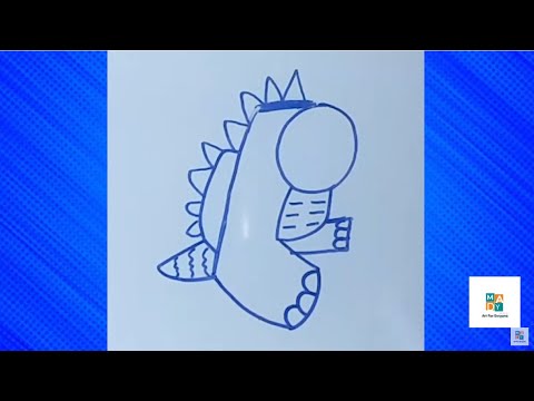 Cute Godzilla drawing on Whiteboard | How to draw Godzilla | Mady Arts ...