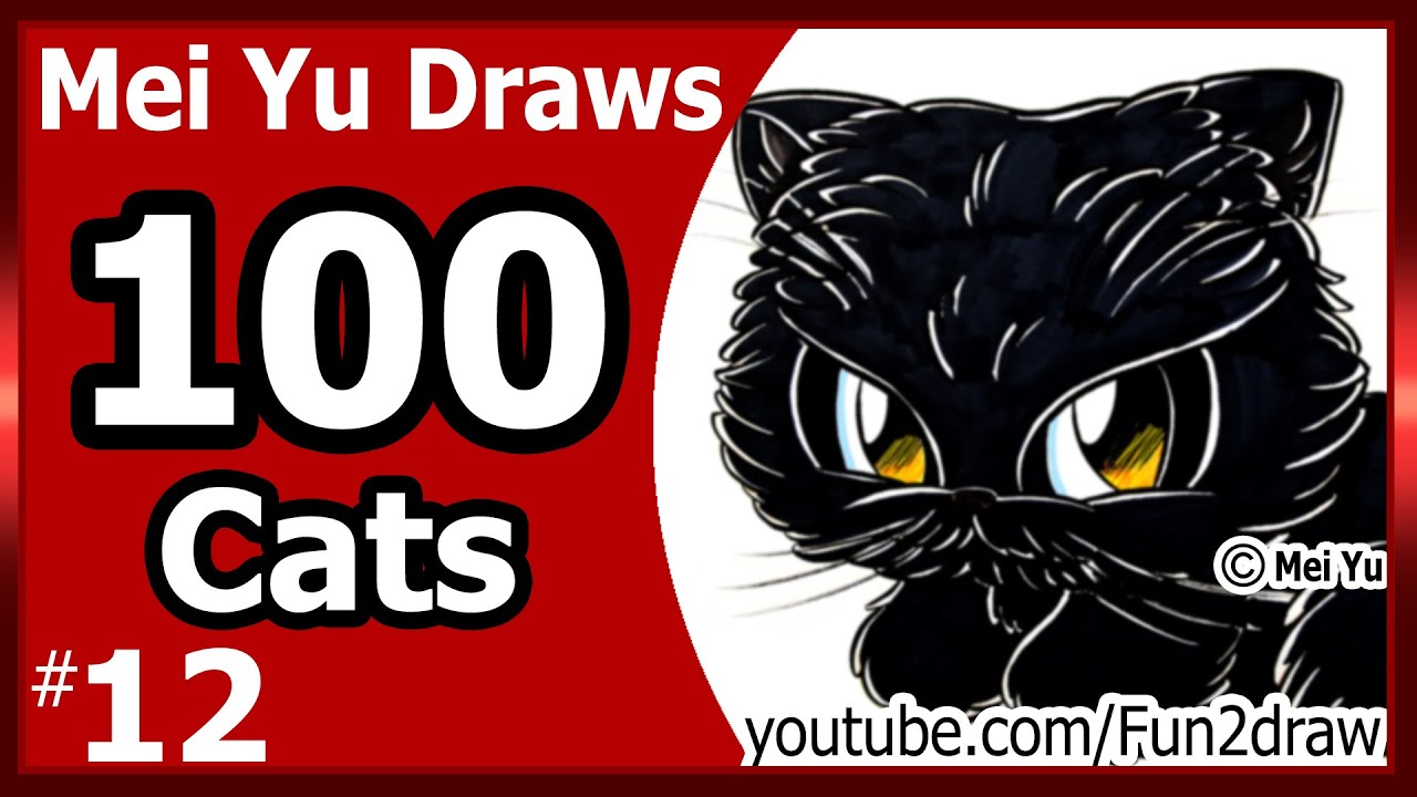 Funny Fluffy Kitten Mei Yu Draws 100 Cats 12 100 Drawings Challenge Persian Youtube