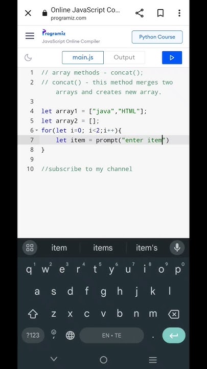ArrayMethods- concat()#education#javascript#programs#coding#course#shortvideo#interview#shorts# ...