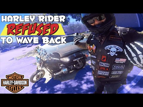 Harley Rider REFUSED to wave back!! - YouTube