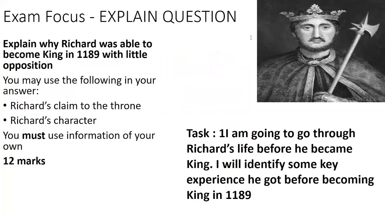 GCSE History - Richard and John - Richard's Claim to the Throne - YouTube
