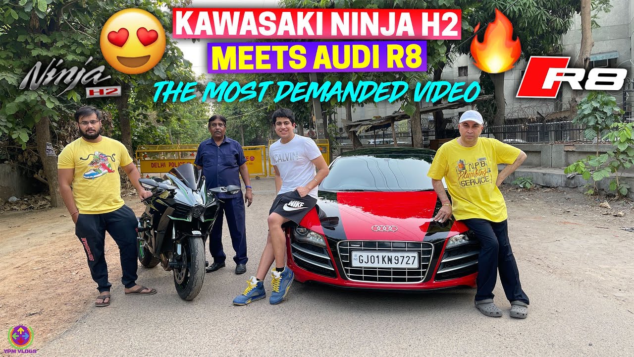 KAWASAKI NINJA H2 MEETS AUDI R8 - 2 BEAUTIES in 1 VIDEO !! 😍😎🔥 - YouTube