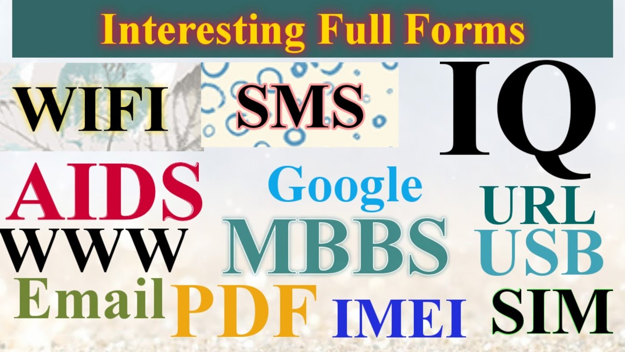 INTERESTING & Important Gk full forms | Full forms for competitive ...