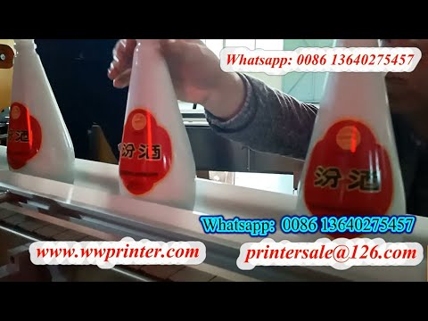 Conical Glass Bottle Auto Screen Printer CNC06 - YouTube