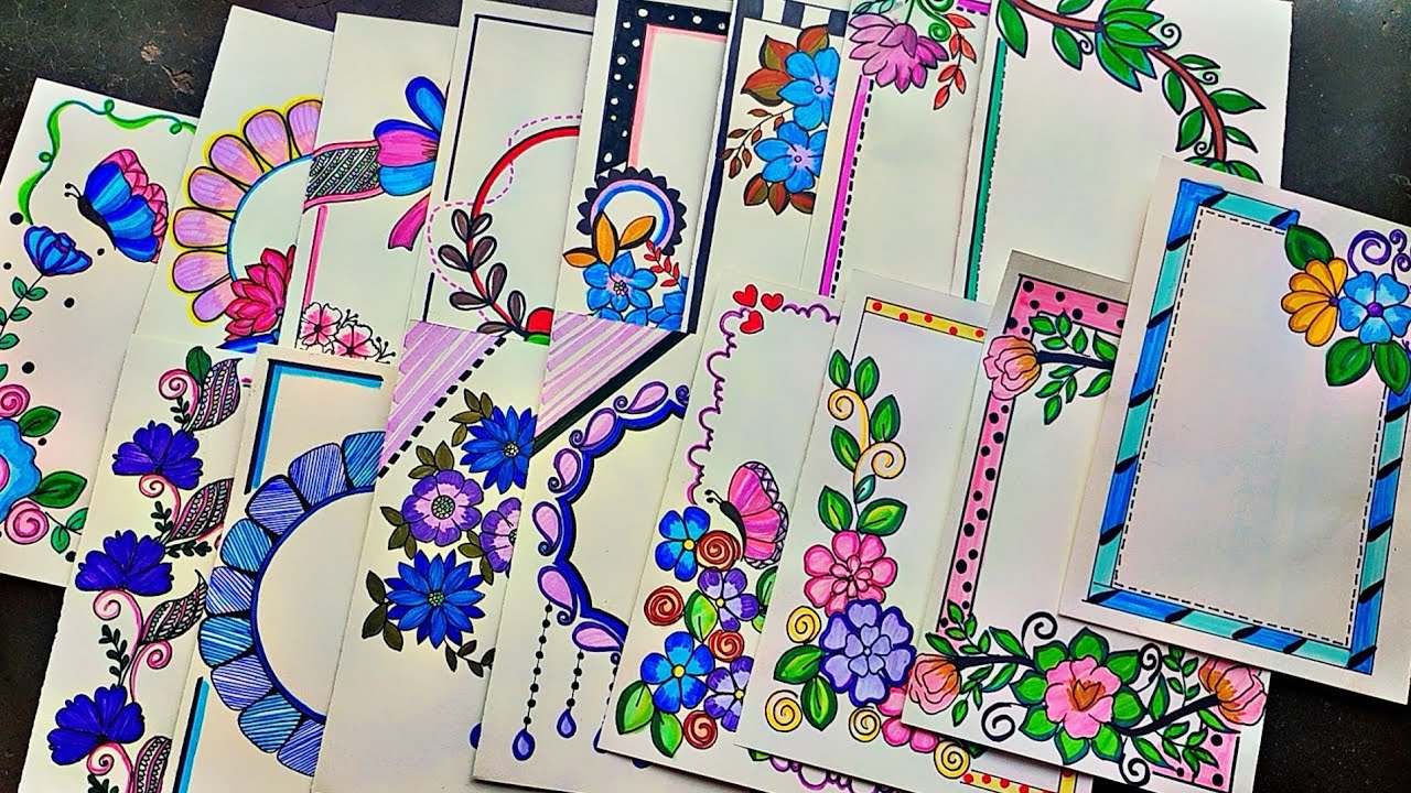 50 Beautiful Border Design/Front Page Design For School Notebook ...