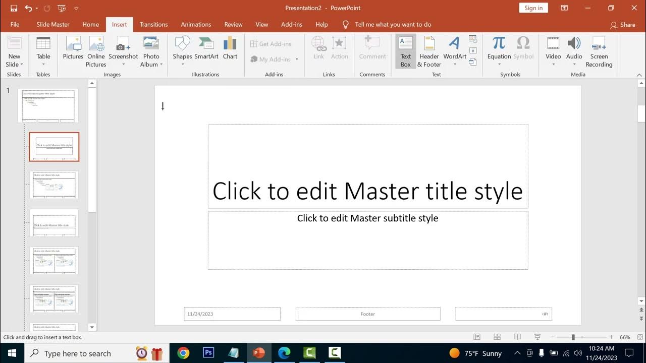 How to insert page number in PowerPoint slide master - YouTube