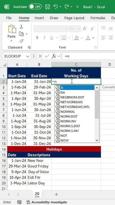 Want to MASTER Excel's NETWORKDAYS Function? Watch This Now - YouTube