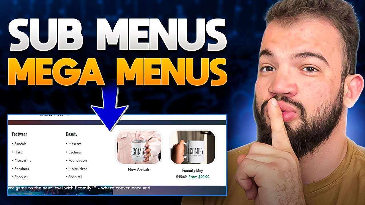 Como criar Sub-menus e Mega menus na Shopify - Dropshipping - YouTube