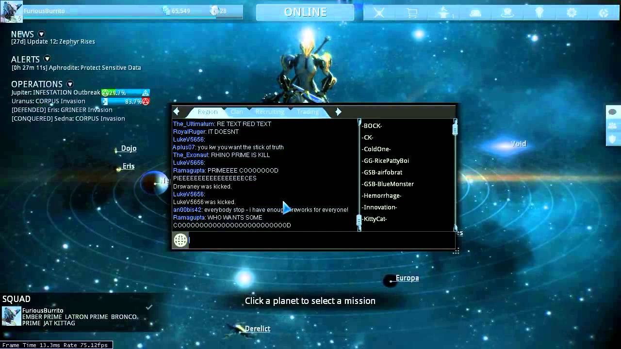 Warframe-Awesome Region Chat - YouTube