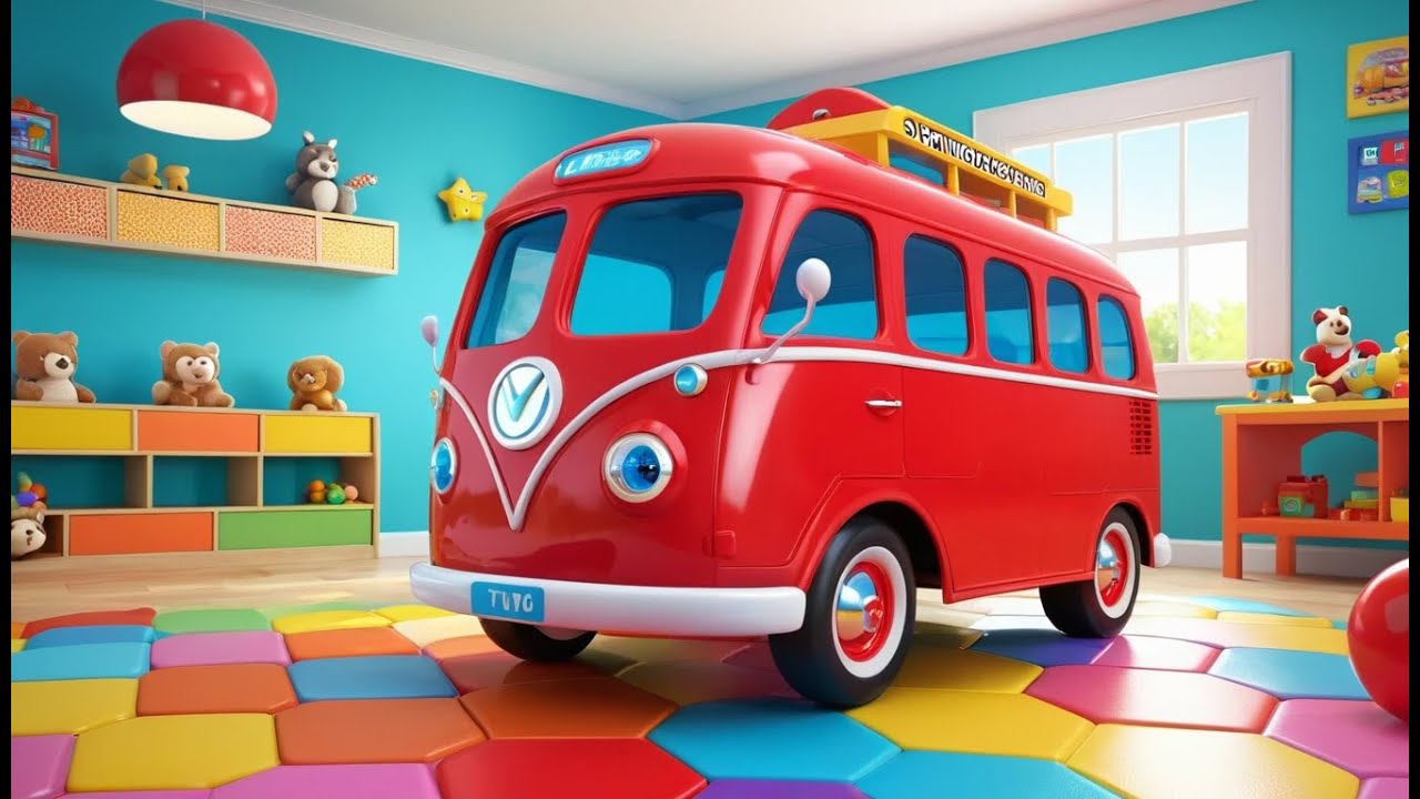 Wheels on the Toy Bus — Rolling Blocks and Plushy Fuss | Fun Kids Song ...