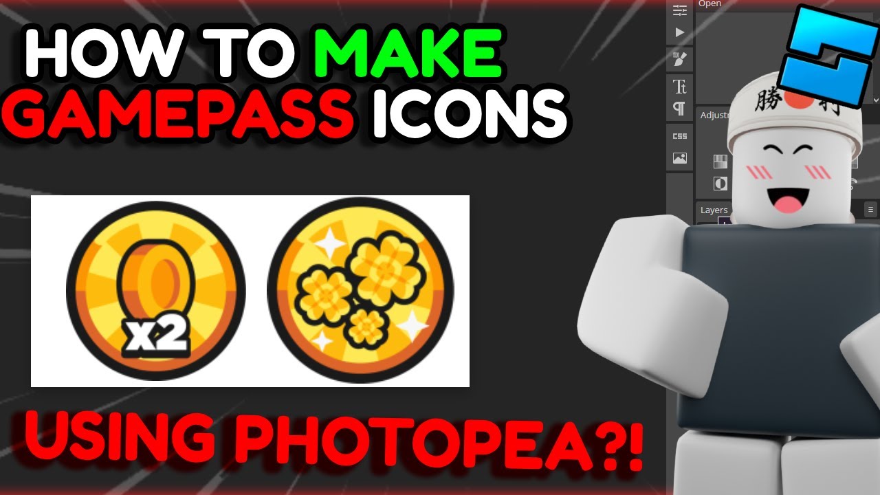 How To Make Gamepass Icons Using Photopea?! ( Roblox Studio ) - YouTube
