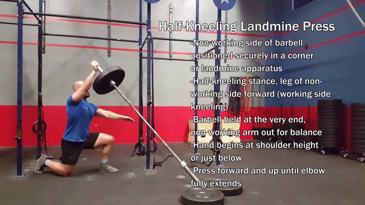 Half Kneeling Landmine Press - YouTube