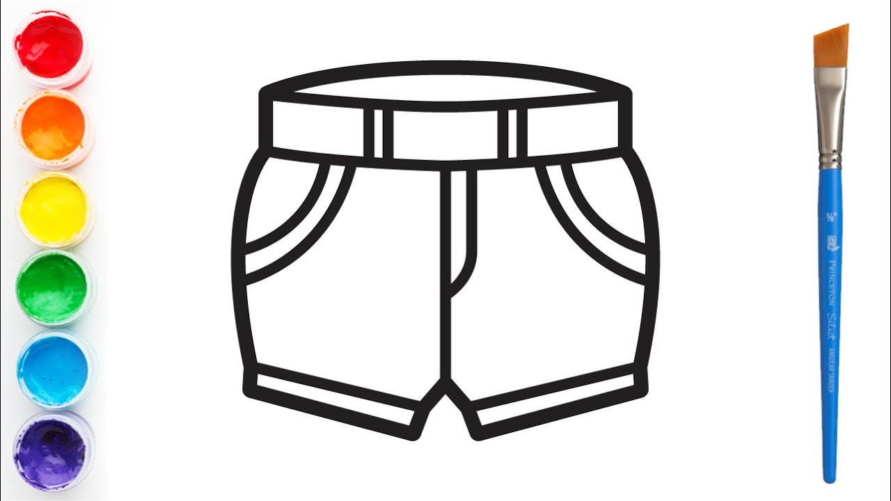 Pant shorts Drawing, Painting and Coloring for kids and toddlers | Draw ...