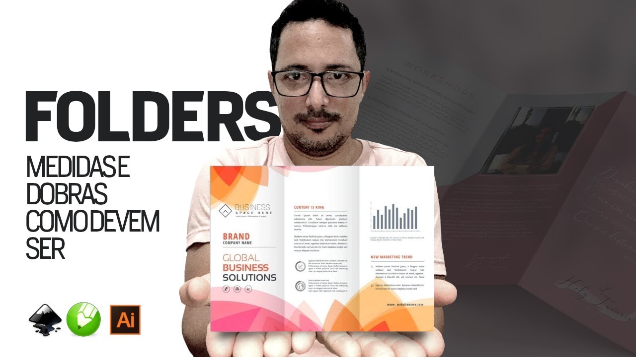 COMO FAZER UM FOLDER COM MEDIDAS CORRETAS - YouTube