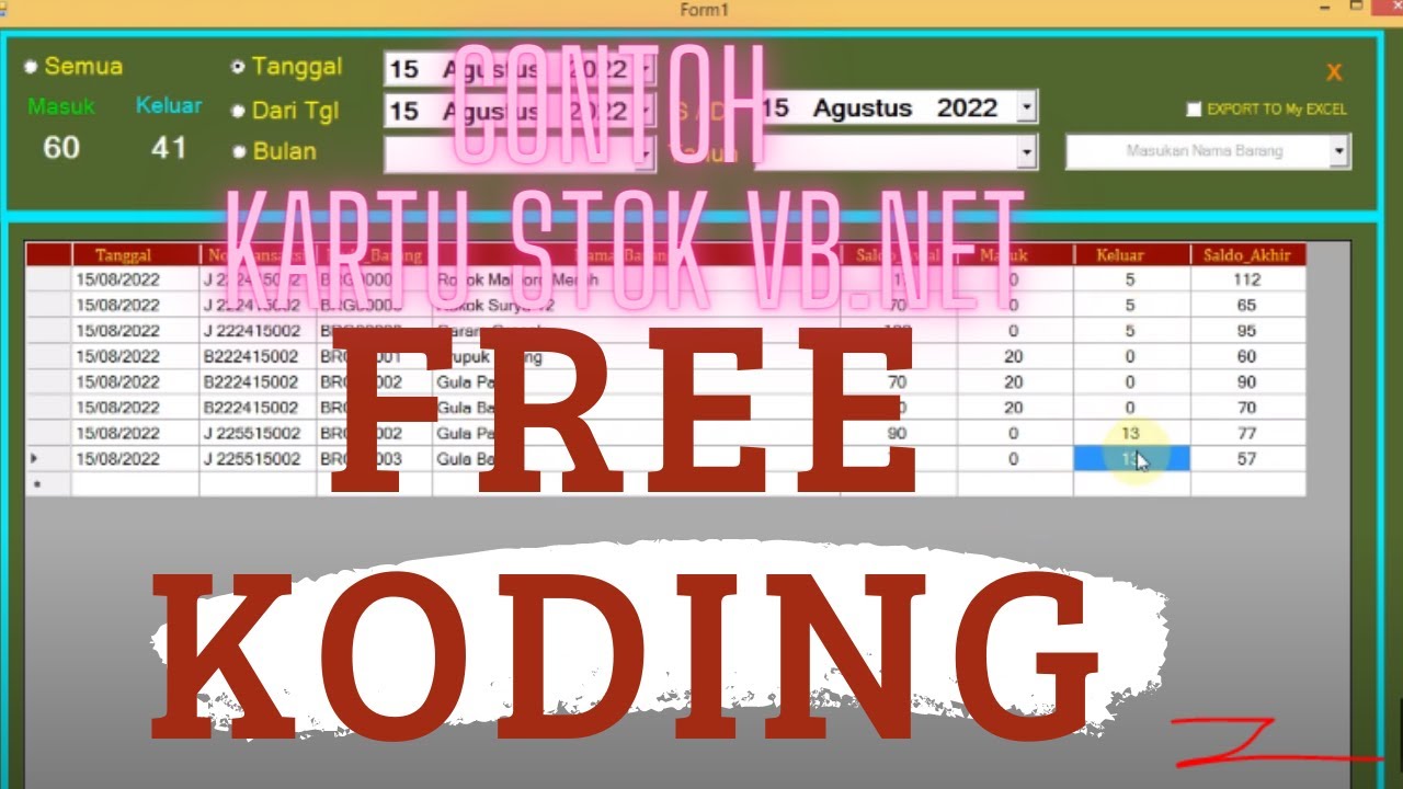 Download Koding Kartu Stok - YouTube