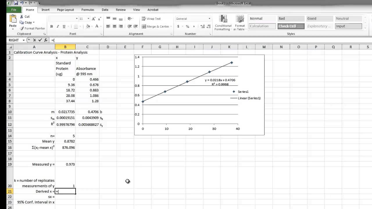 Linear Least Squares Analysis With MS Excel YouTube Linear Least Squares Analysis With MS Excel YouTube