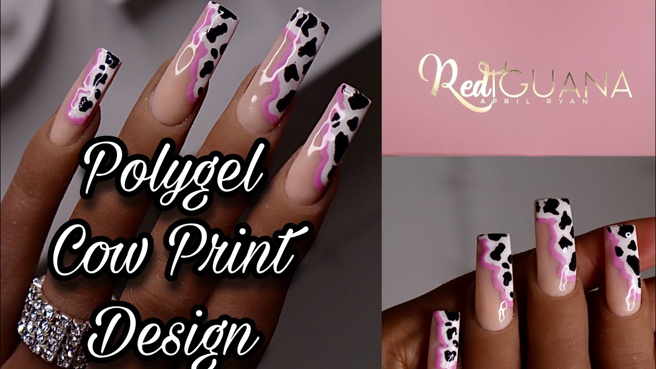 Polygel Cow Nail design ft Makartt Polygel || Beginner Friendly || Red ...