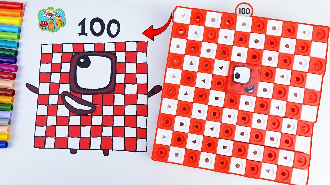 Let't Build Numberblocks 100 & How To Draw Numberblocks 100 | Drawing ...