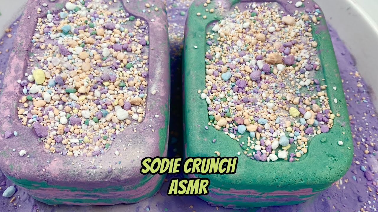 Colorful Crunchy Bricks | #asmrbakingsoda - YouTube