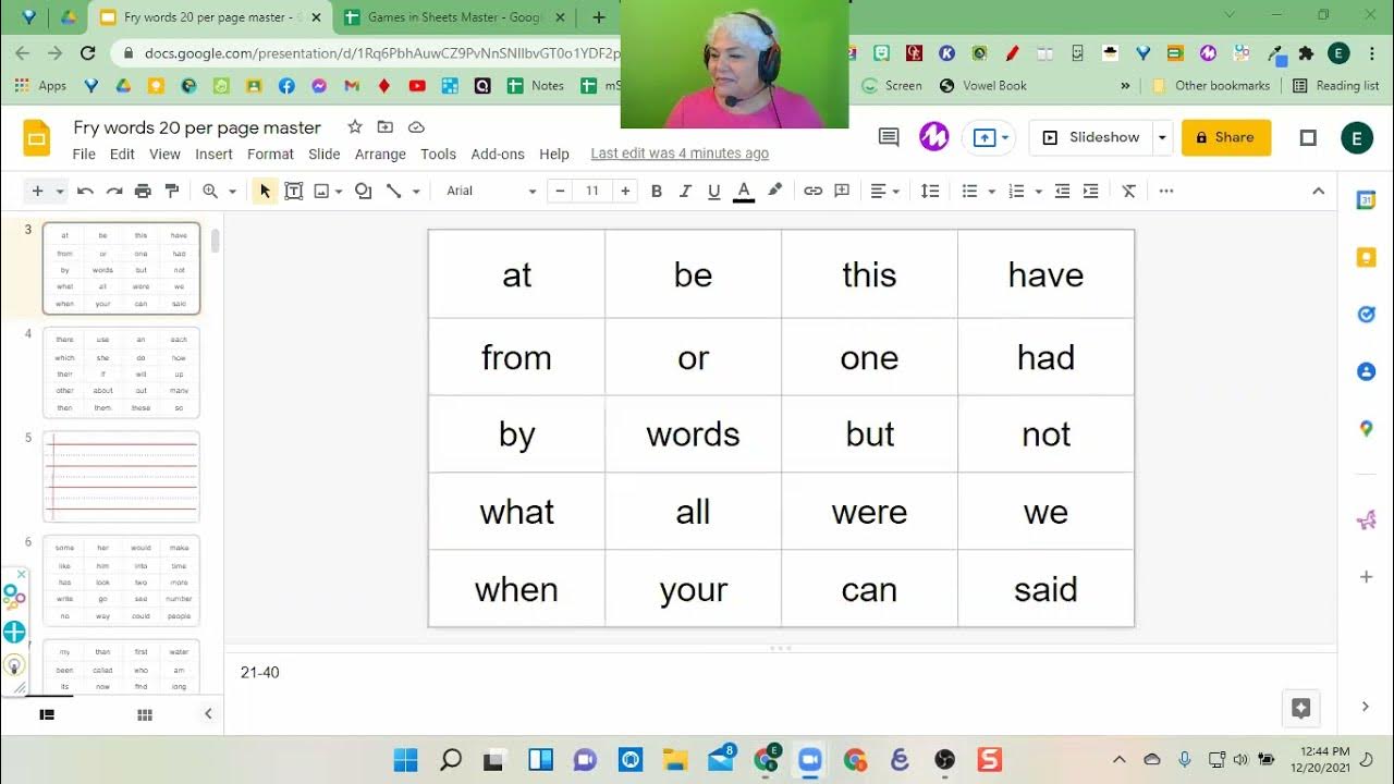 How I keep track of High Frequency Words using Google Slides - 1000 Fry ...