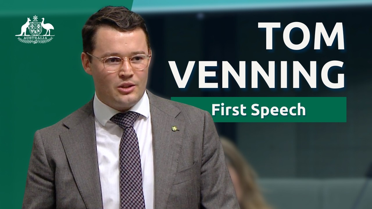 First Speech - Tom Venning MP | Member for Grey SA - YouTube