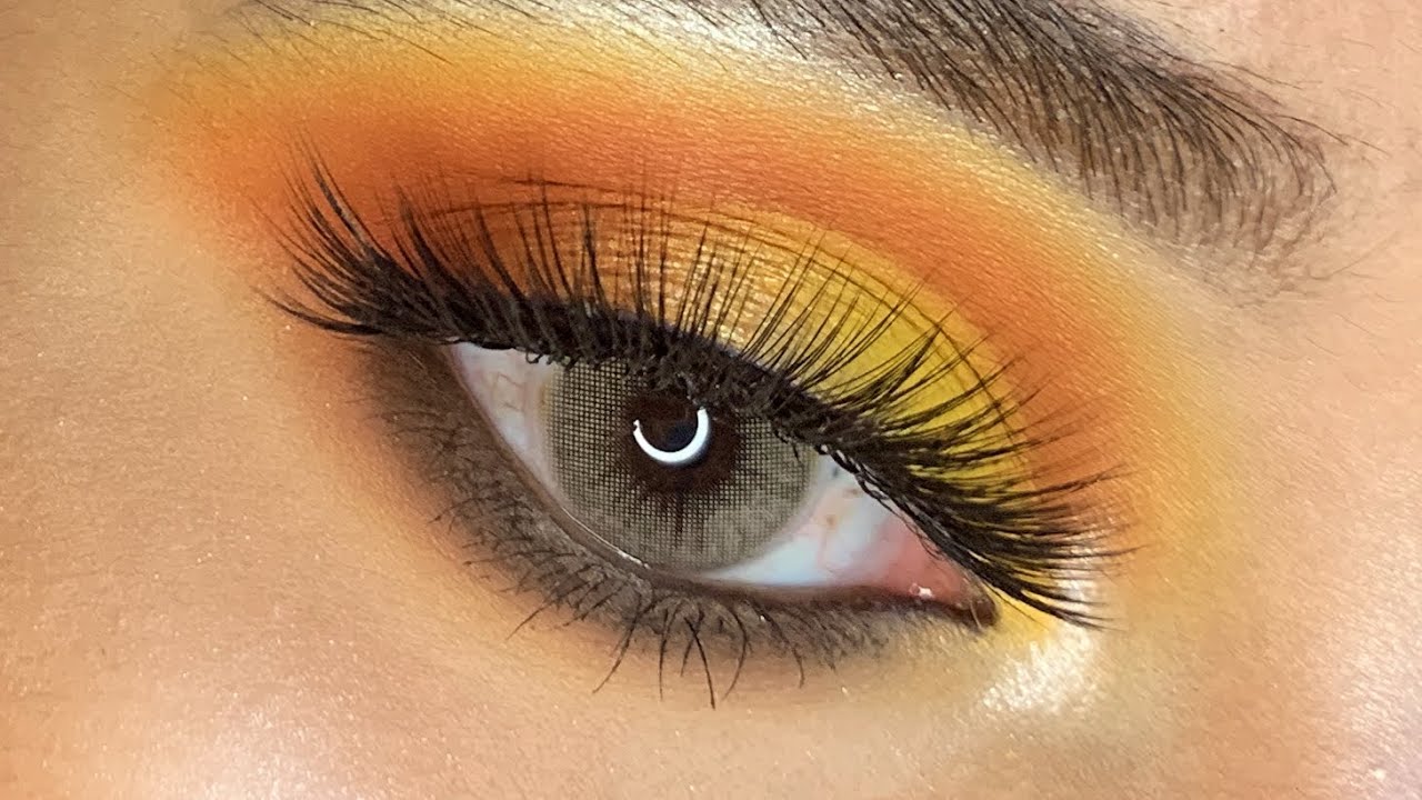 Sunset Yellow Eyelook || Soft Summer Glam Makeup Tutorial - YouTube