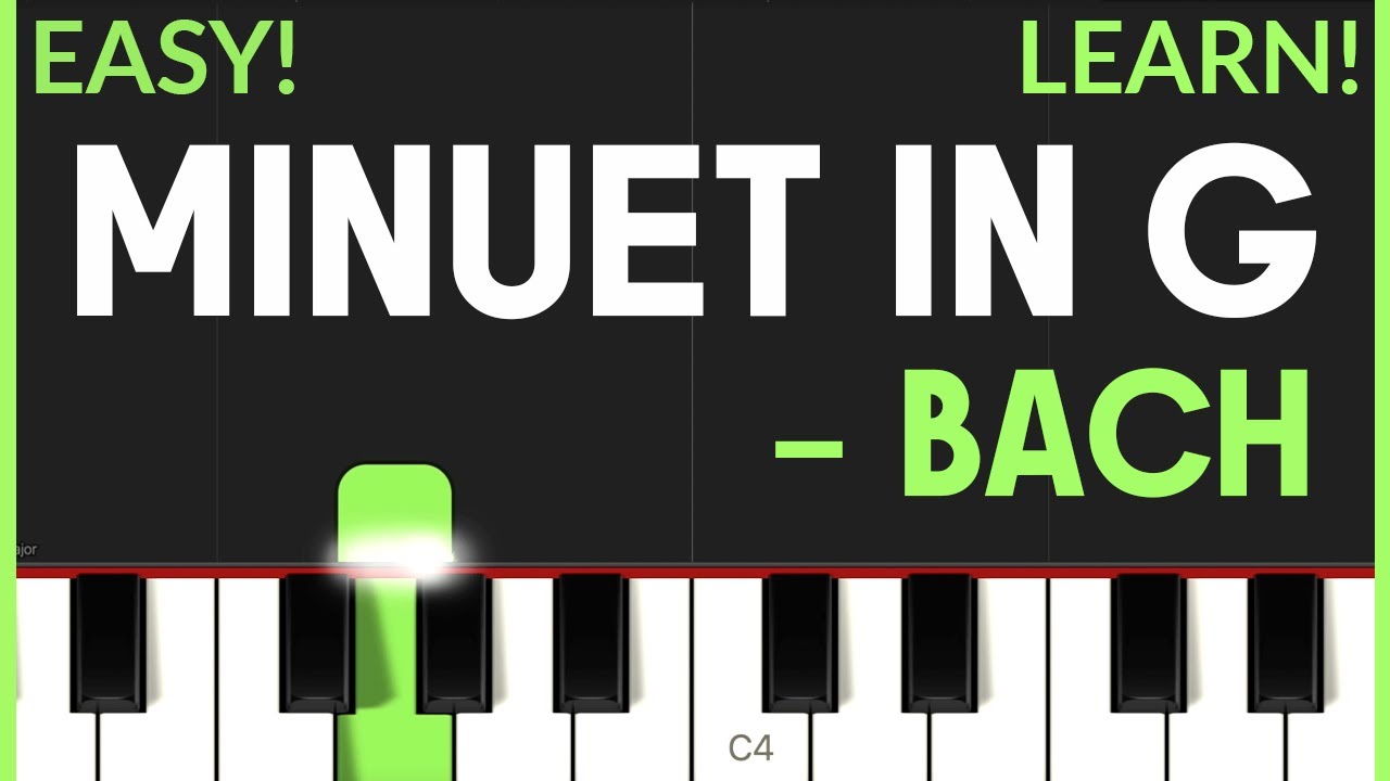 Minuet in G - J.S. Bach | Easy ONE Hand Piano Tutorial & SHEET MUSIC ...