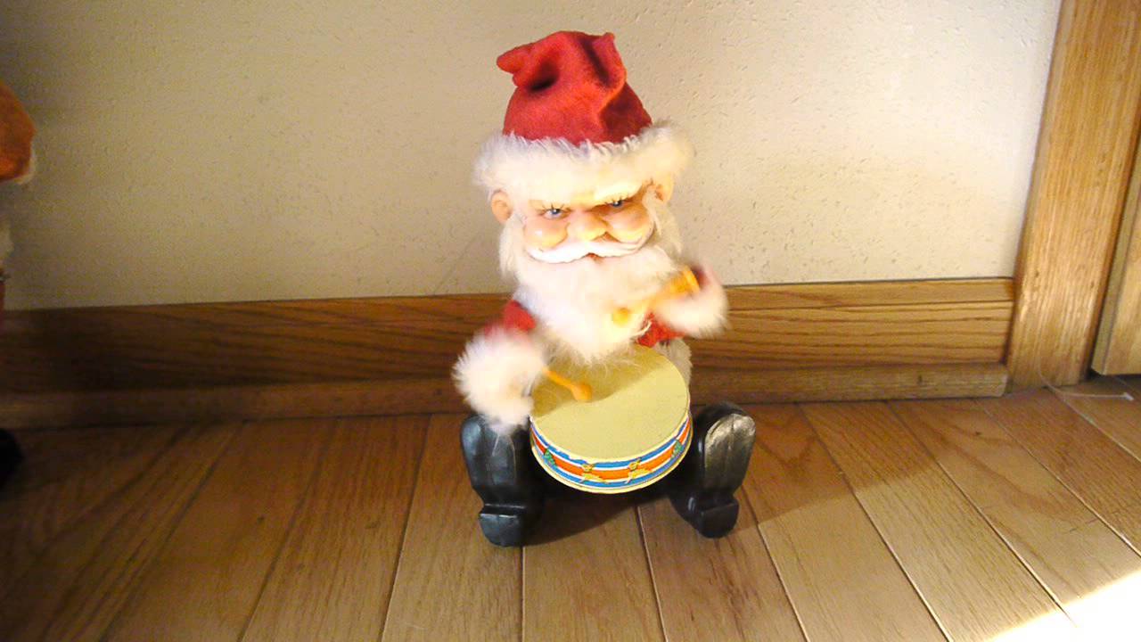 Vintage Santa Wind-Up Drummer Toy - YouTube