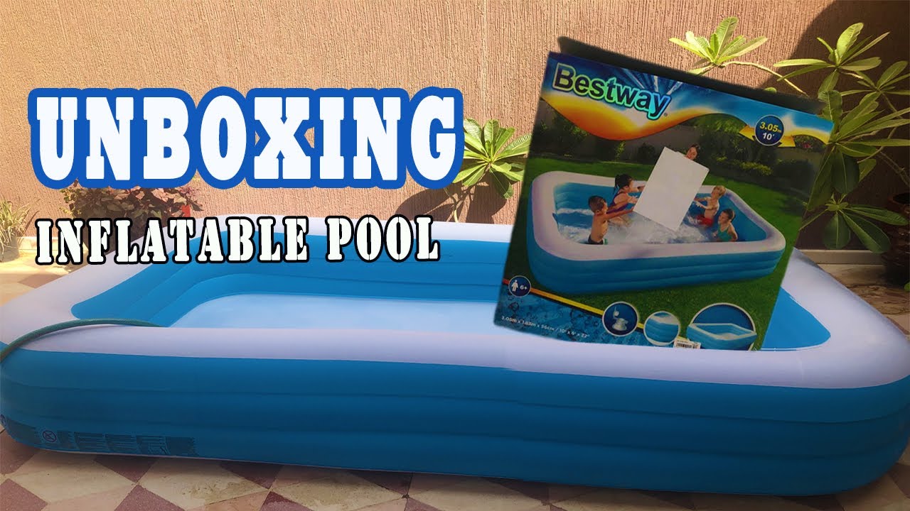 UNBOXING INFLATABLE POOL - YouTube