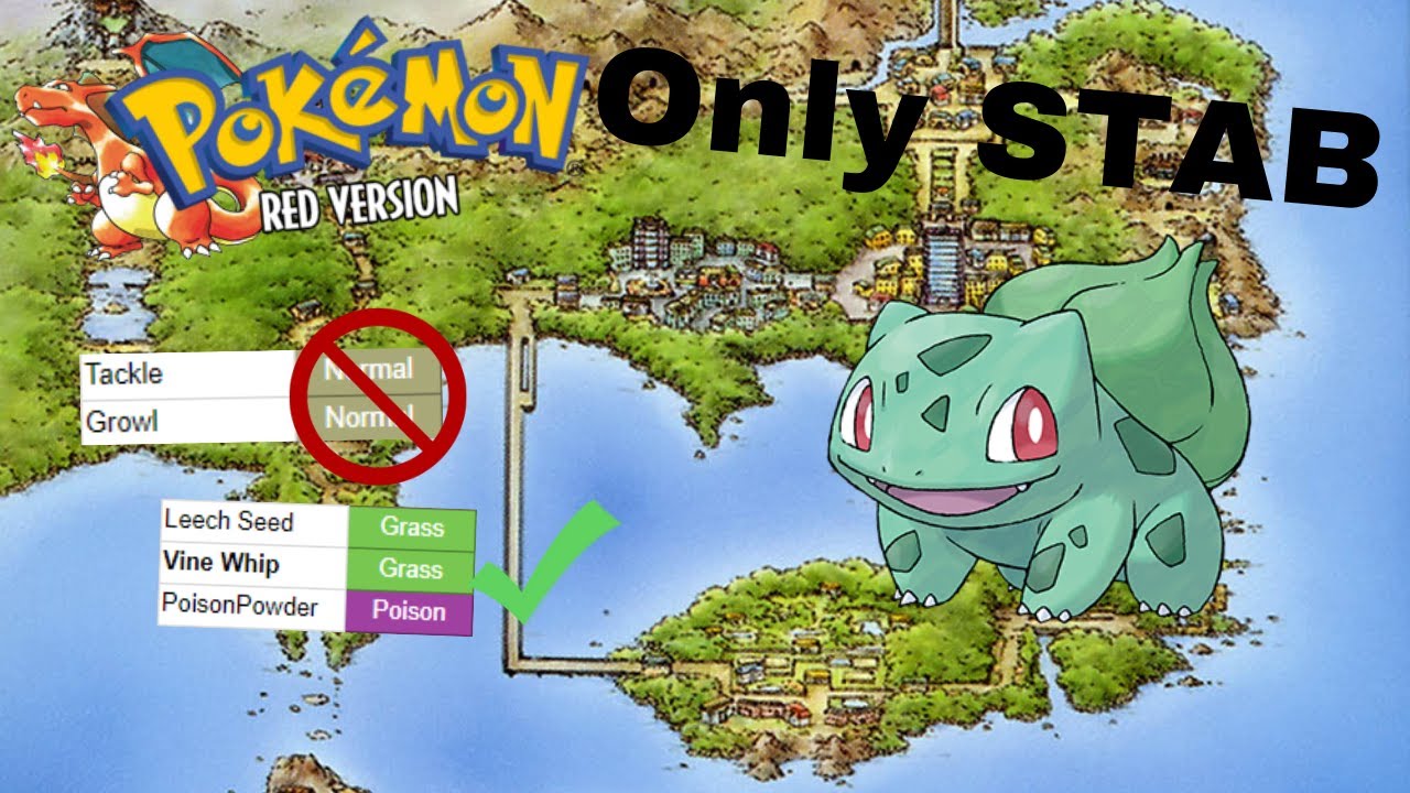 Can I Beat Pokémon Red with only Same-Type (STAB) Moves? | Pokémon ...
