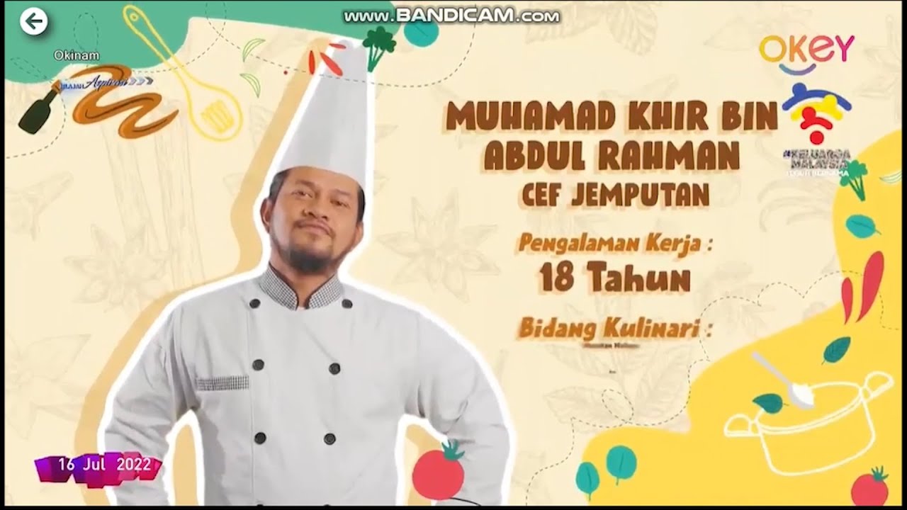 Okinam With Chef Khir | RTM | TV OKEY - YouTube