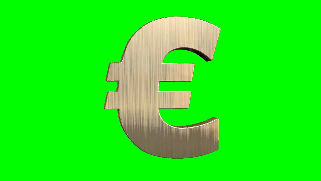 euro money sign rotates - green screen effects (other colors available ...