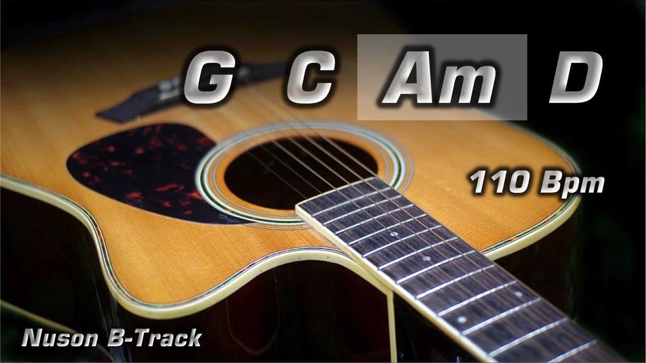 Upbeat and Happy Guitar Backing Track in G Major | Acoustic with Cajon ...