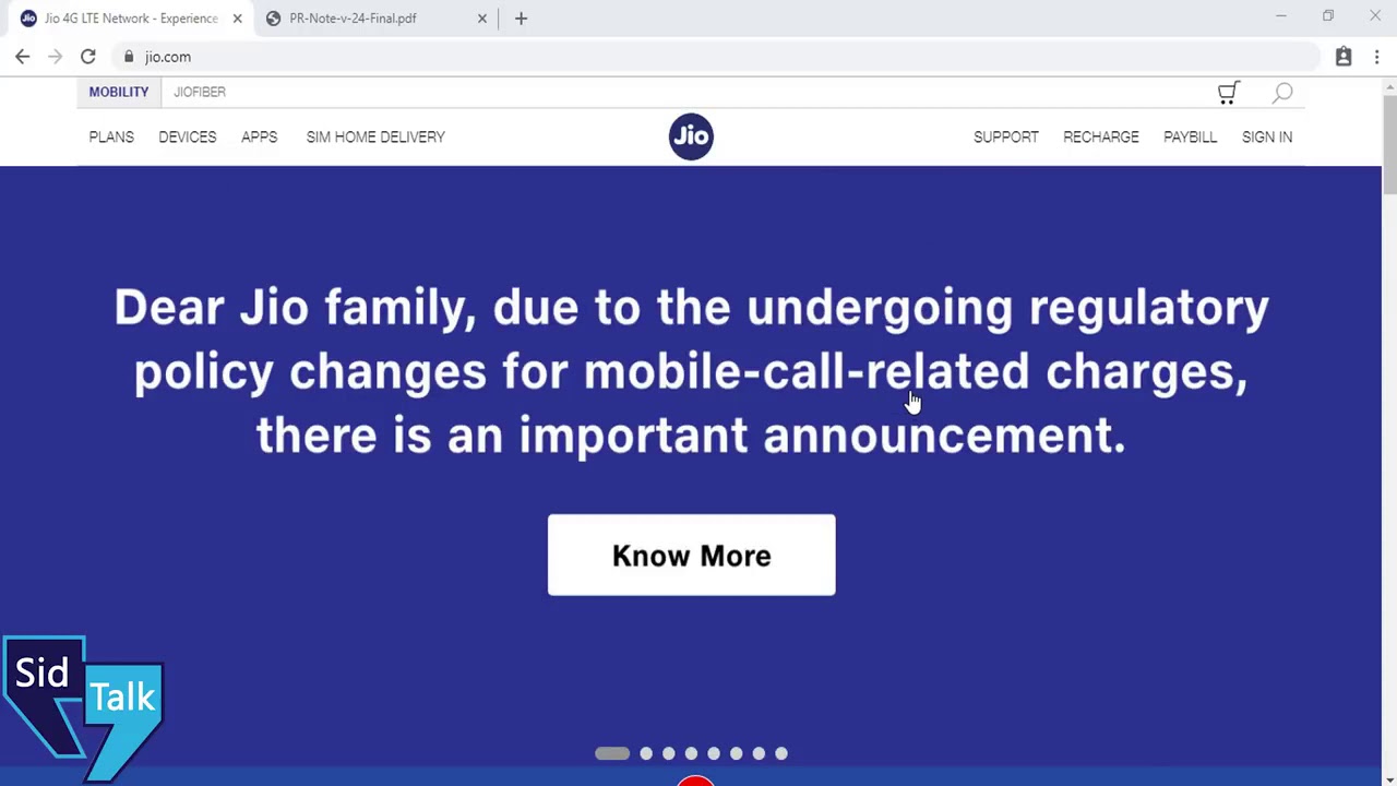 Jio outgoing calls are chargeable. - YouTube