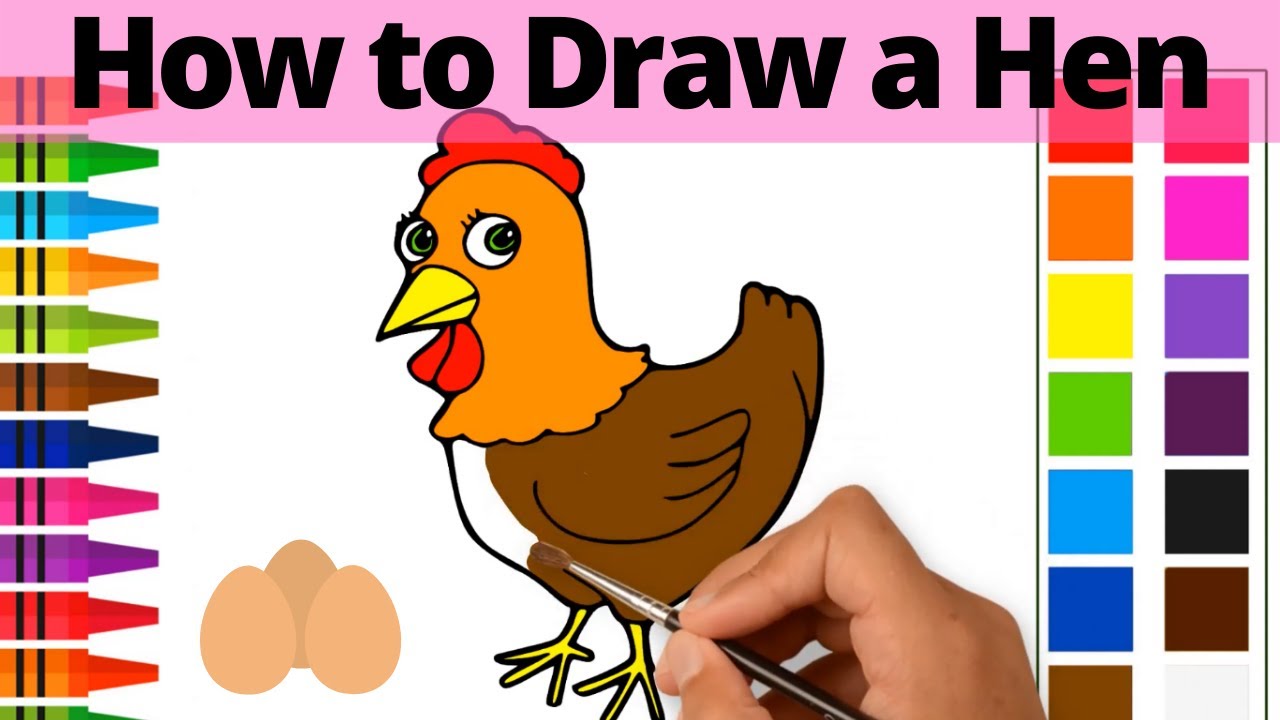 How to Draw a Hen Step by Step Easy | Art hub for kids | Kids Fun ...