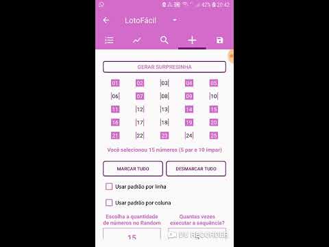 LOTOFÁCIL - COMO USAR A  NOVA ATUALIZAÇÃO NO APP LOTERIAS RANDOM SORTE!
