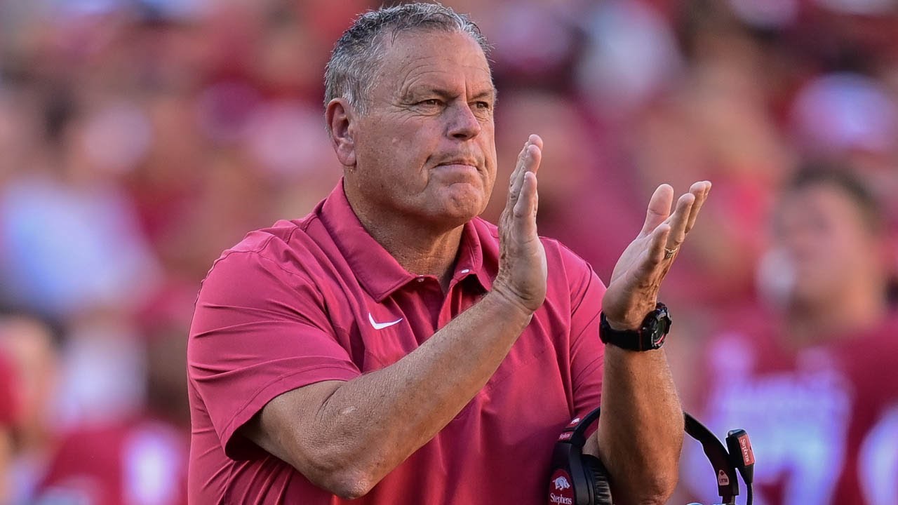 Razorbacks coach Sam Pittman recapping 49-26 loss to Alabama on ...