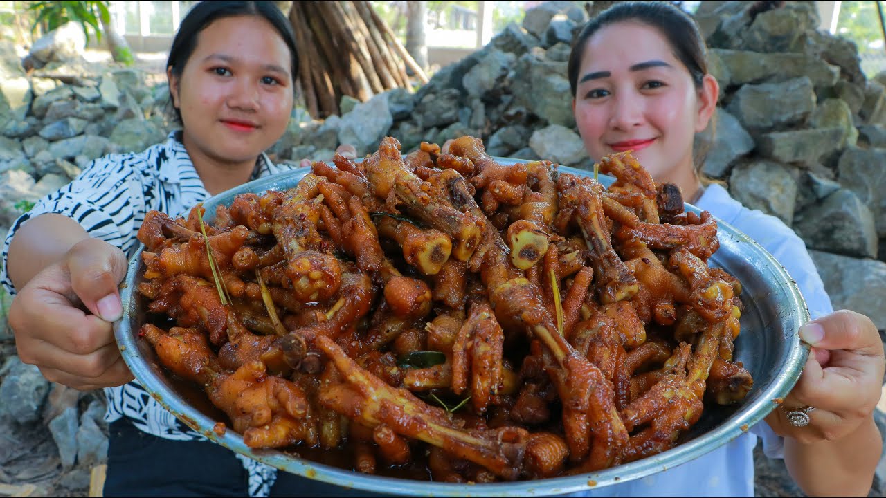 Yummy Chicken Feet Deep Stew Cooking - Chicken Feet Recipe - YouTube