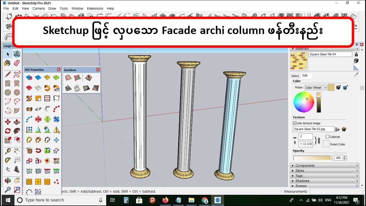How to create facade archi column in sketchup#architecture#sketchup# ...