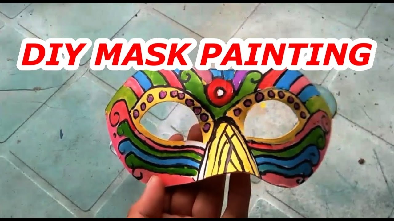 DIY How to paint party mask design - YouTube
