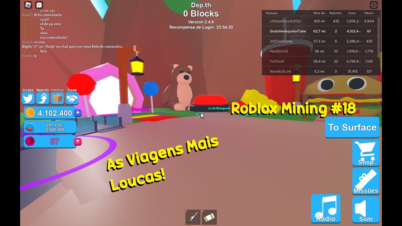 Roblox Mining #18: Eu Jogo Mining Simulator, Só Que... Eu Viajo Para os ...