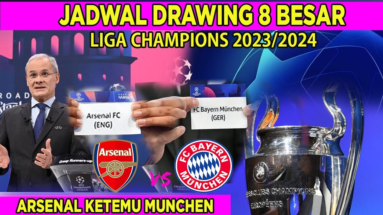 JADWAL DRAWING LIGA CHAMPIONS BABAK 8 BESAR MALAM INI 2023/2024 ...