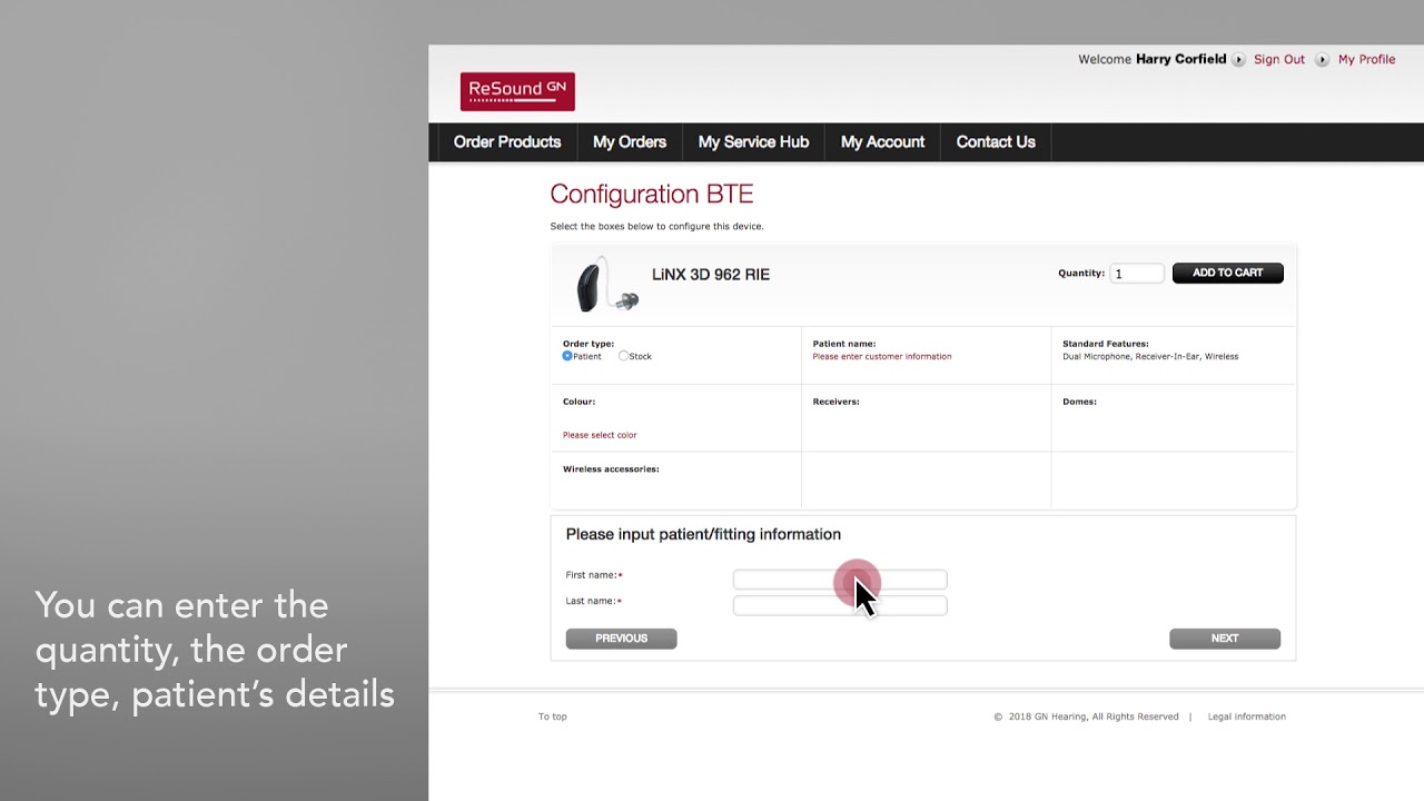My ReSound Online - How to place a BTE/RIE order - YouTube