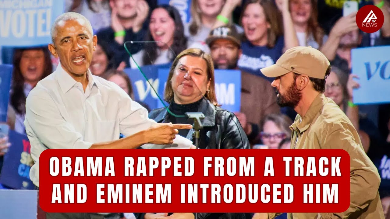 Eminem introduced Barack Obama at a rally in Michigan - YouTube