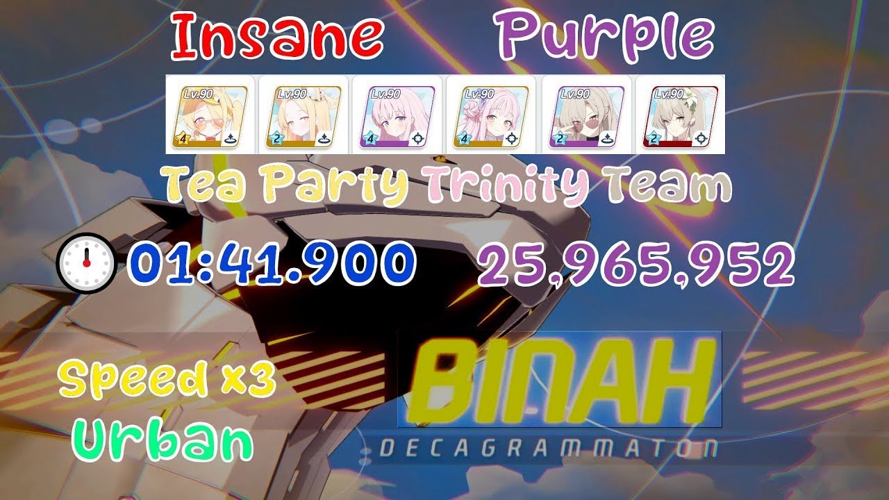 📘Blue Archive JP📘#85 Grand Raid Boss Binah Insane Urban💜25.96M (Tea ...