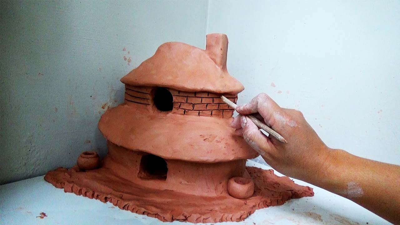 DIY Build A Clay Hamlet Cottage - Amazing Mini House Building Time ...