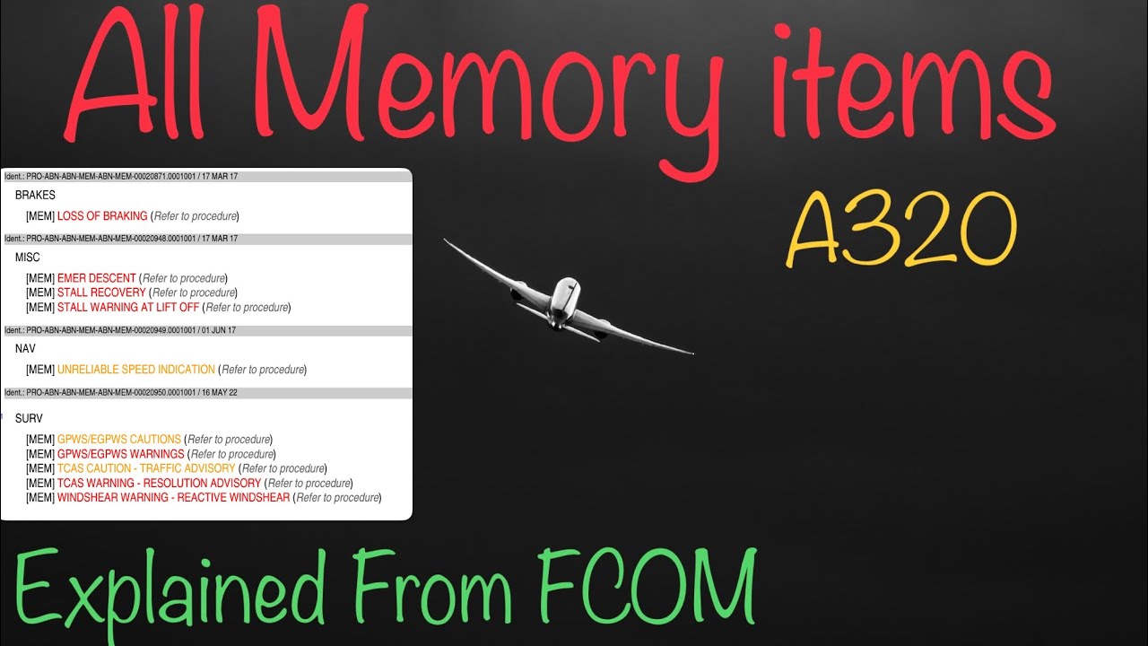 Memory items Airbus a320 || Airline interviews hot topic || #a320 # ...