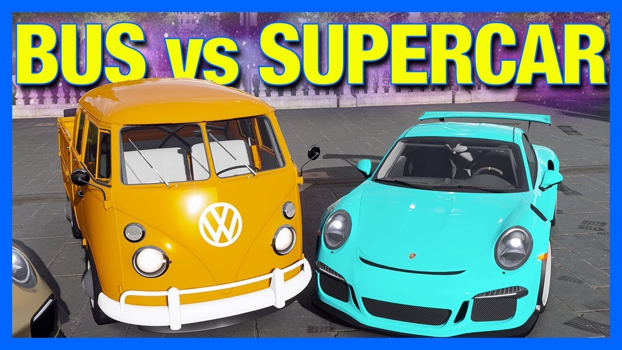 Forza Horizon 4 : New VW Bus Truck VS Porsche GT3 RS!! (FH4 Sleeper vs ...
