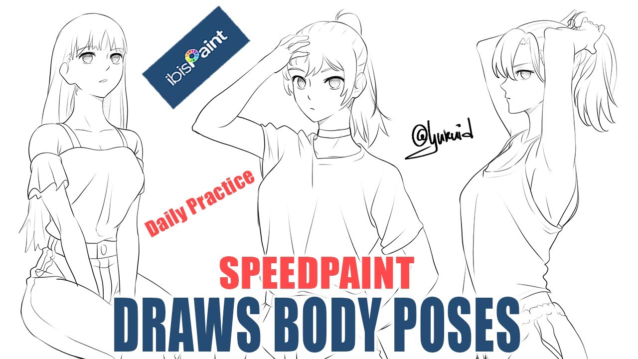 Speedpaint Menggambar Pose Tubuh tutorial menggambar di ibispaint x - YouTube